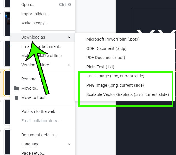 How to Save a Single Slide as a Picture in Google Slides