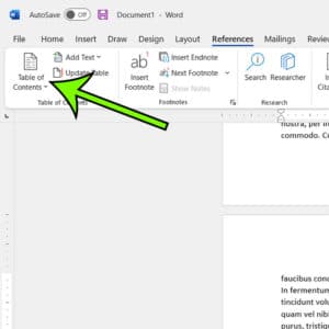 How to Create a Table of Content in Word for Office 365